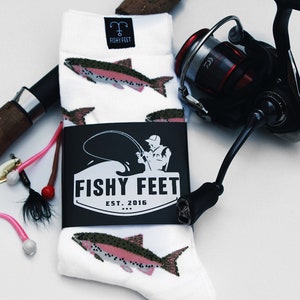 Fish Socks, Trout Socks, Fishing Socks, Fisherman, Fishing Gift, Men's ...