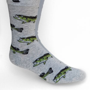 Fish Socks, Bass Socks, Fishing Socks, Fisherman Socks, Men's Socks ...