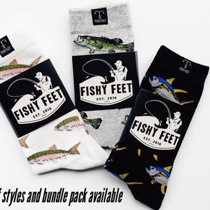 Fish Socks, Trout Socks, Fishing Socks, Fisherman, Fishing Gift, Men's ...