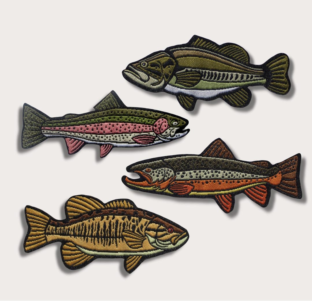 Fish Patches, Custom 3 Pack, Fishing Patch, Fishing Gifts, Freshwater ...