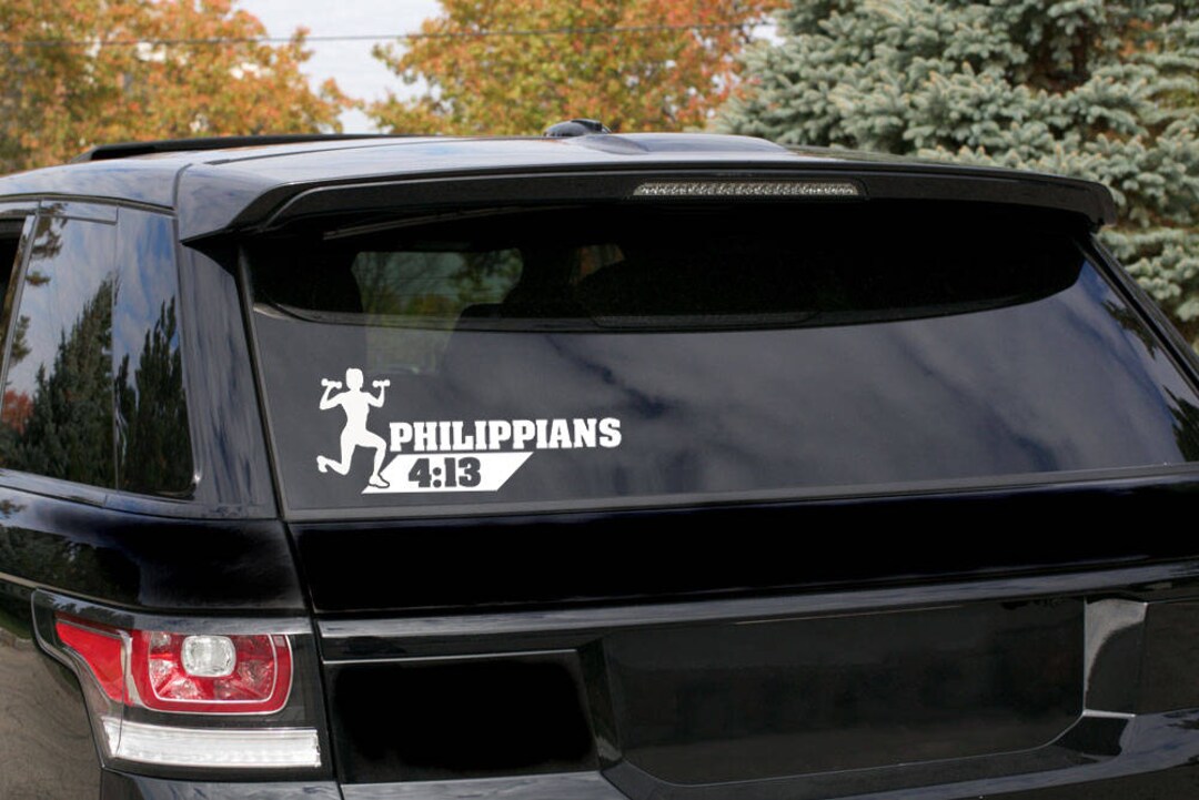 Philippians 4:13 (male and Female) Sticker Decal Christian Christ God ...