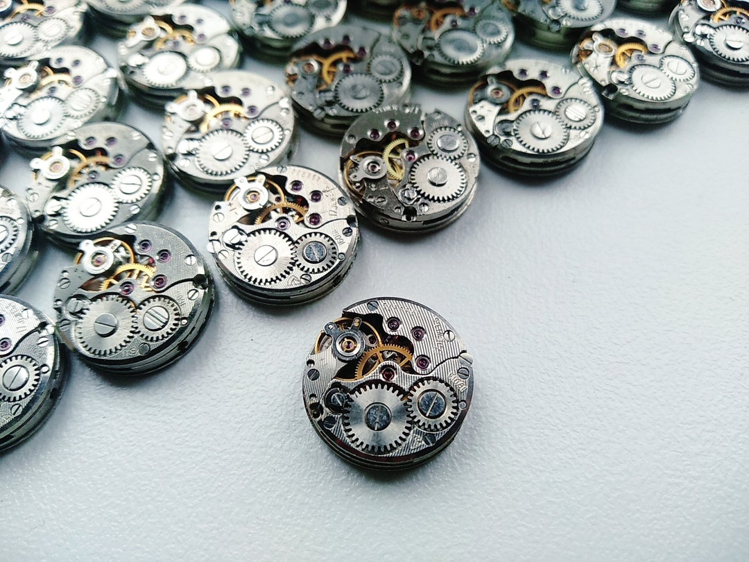 Vintage Watch Movements Paired Gears Set 10 Pc Small Mechanisms Round ...