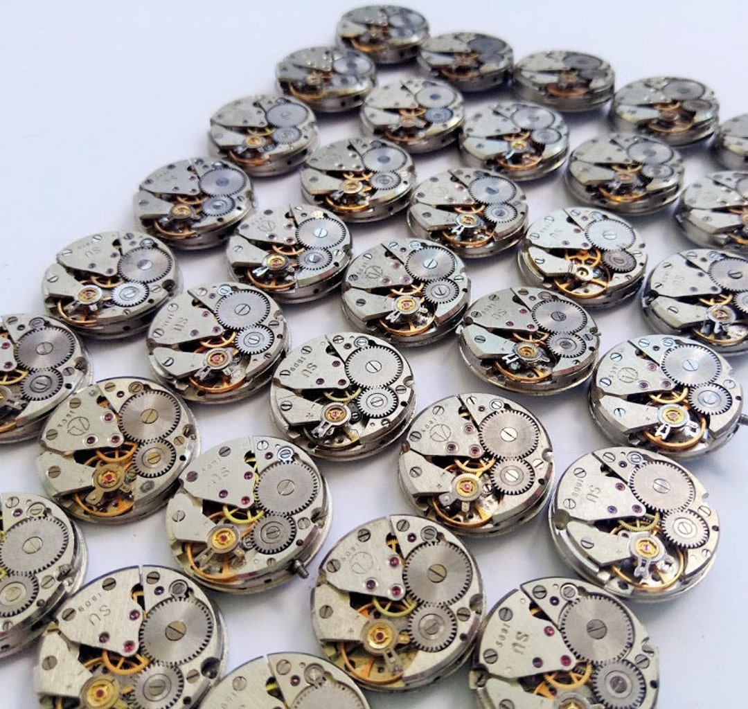 Steampunk Art Movements Vintage Watch Parts Set 10 Pc. Mechanisms Round ...