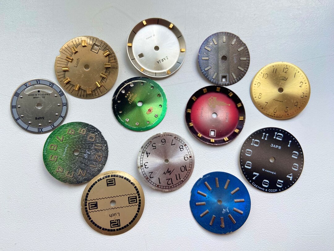 Lot of Different Color Watch Faces, 12 Pc. Vintage Small Dials, Altered ...
