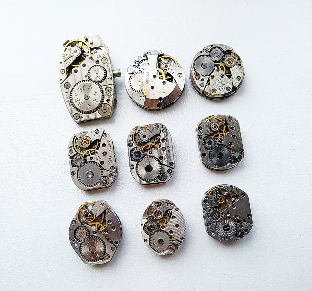 Watch Parts, Watch Mechanisms, Set 18 Pc. , Steampunk Vintage Movements ...