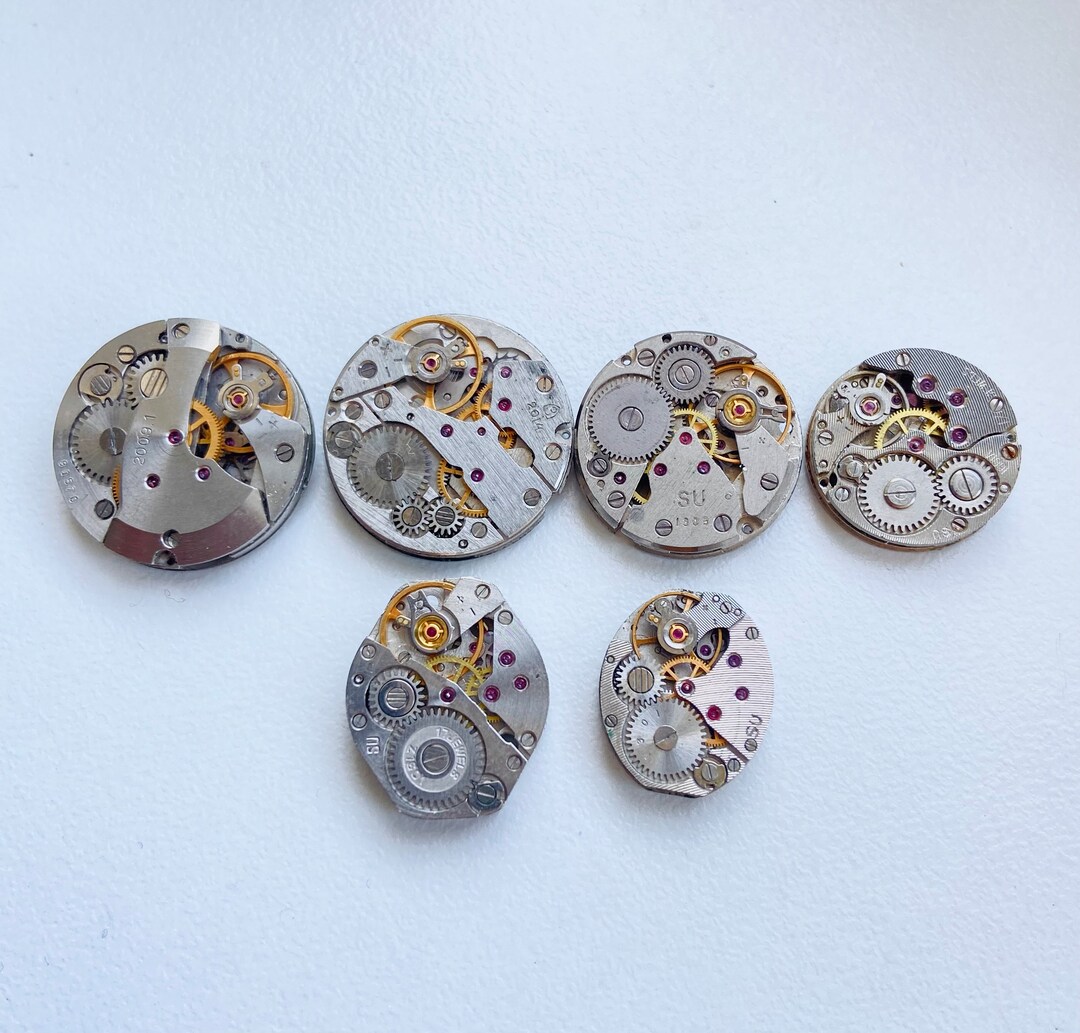 Lot of 18 Mixed Watch Movements, Vintage Watch Mechanisms, Steampunk ...