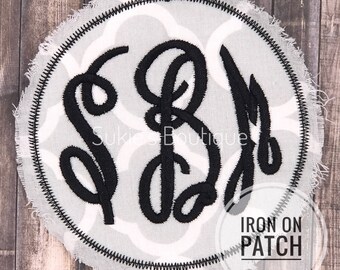 Monogram iron on patch Personalized raggy iron on patch | Etsy
