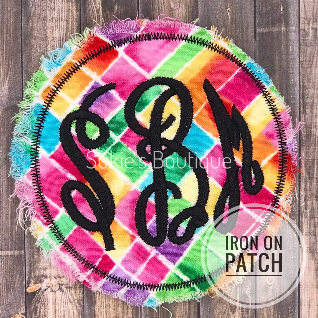 Monogram Iron on Patch Personalized Raggy Iron on Patch - Etsy