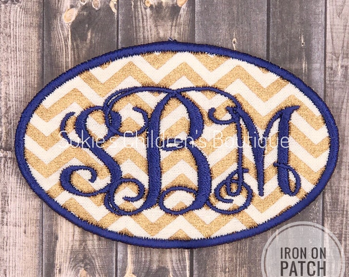 Monogram Iron on Patch, Iron on Monogram Patch, Monogram Iron on or Sew ...