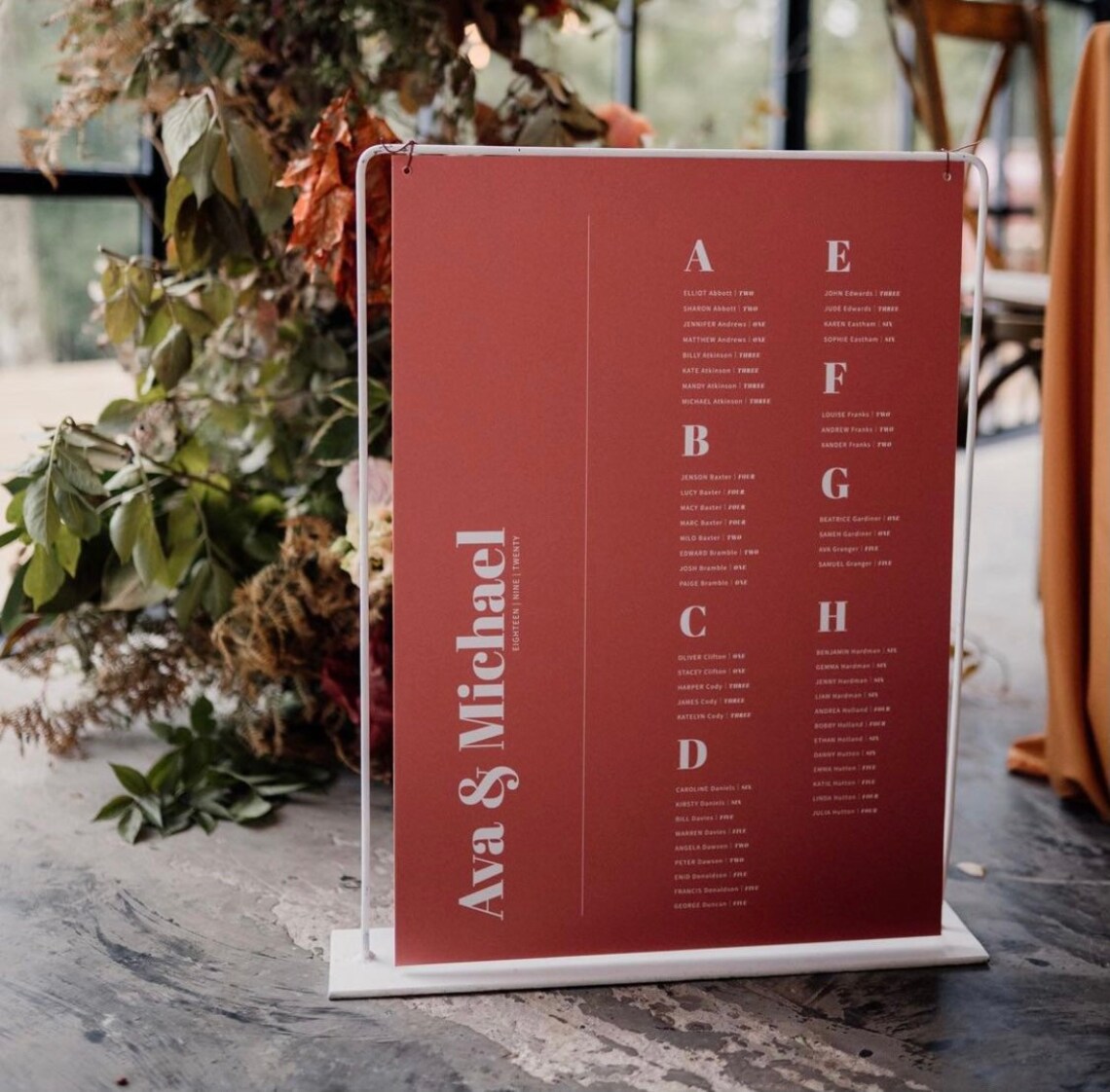 Seating Plan Stand Suitable for on a Table or Floor Standing. - Etsy