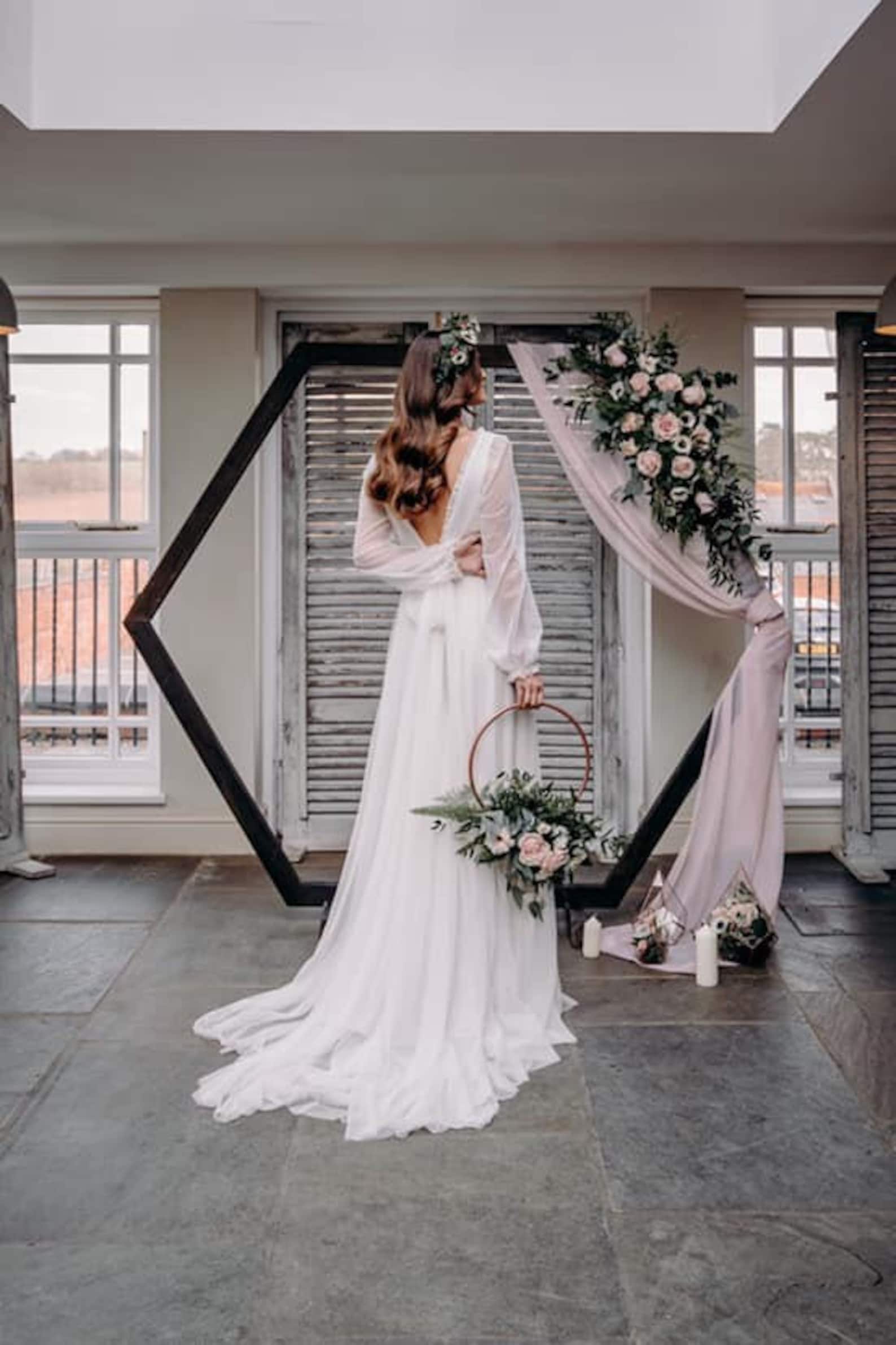 Bride Hoop Bouquet Bridal Triangle or Hexagon Bouquet. DIY - Etsy UK