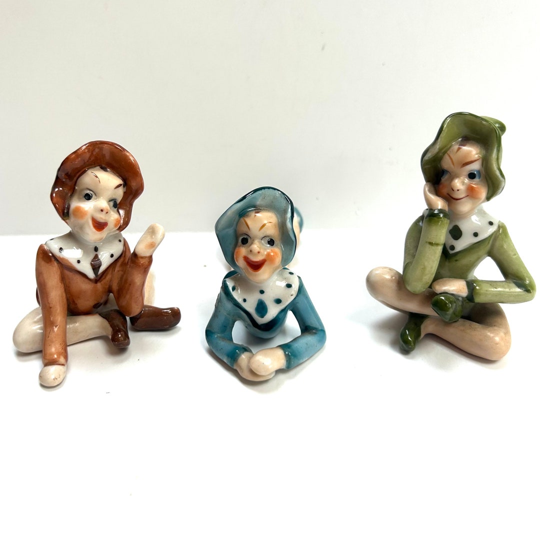 3 Pixie Ceramic Vintage Elves Elf Figurine Made in Occupied Japan ...