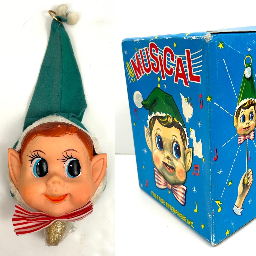 Vintage Pixie Elf Pull String Musical Japan Jingle Bells W/ Box RARE ...