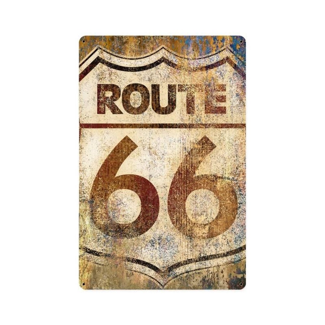 Route 66 Distressed Retro Style Metal Sign by Ralph Burch - Etsy