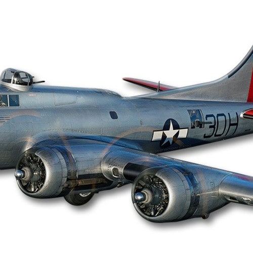 B-17 Flying Fortress Airplane Art Hells Angels Retro WWII - Etsy
