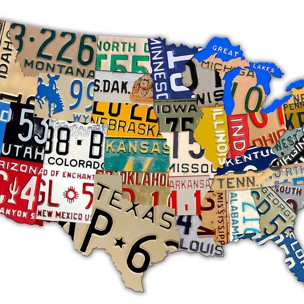 License Plate Map - Etsy