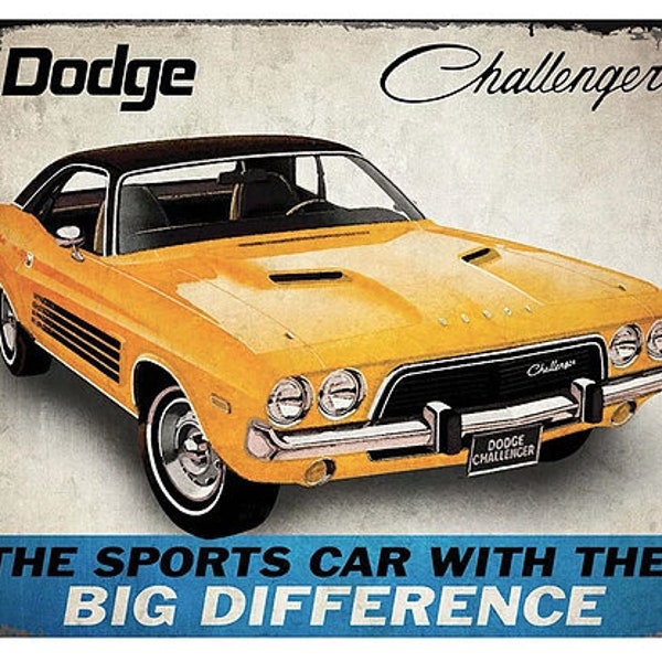 Dodge Challenger Metal Signs - Etsy