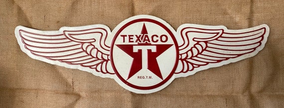 Texaco Wings Embossed Metal Sign the Texas Gas Company | Etsy