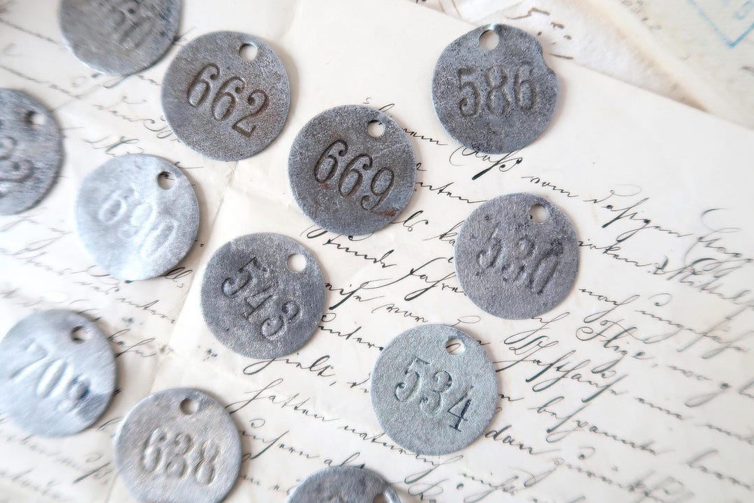 Old Number Signs 13 Plaques Metal Numbers Signs Pendant Numbers Country ...