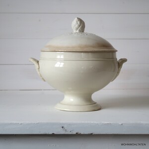 Antique French Ironstone Tureen Cream White Soup Bowl With Lid Tea ...