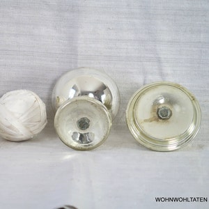 Antique Hand Blown Silver Colored Mercury Glass Jar Poor Mans Silver ...