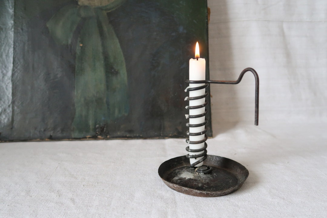 Antique Handmade Candlestick Primitive Rat De Cave Simple Candle Holder ...