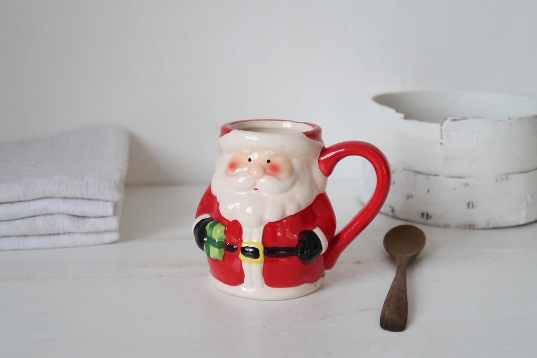 Vintage Santa Mug Ironstone Christmas Mug Santa Claus Pitcher Coffee ...