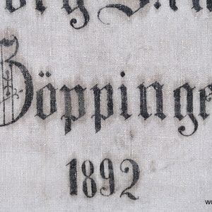 Antique German Linen Sack With Calligraphy 1892 Large Bag Made of Hand ...