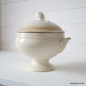 Antique French Ironstone Tureen Cream White Soup Bowl With Lid Tea ...