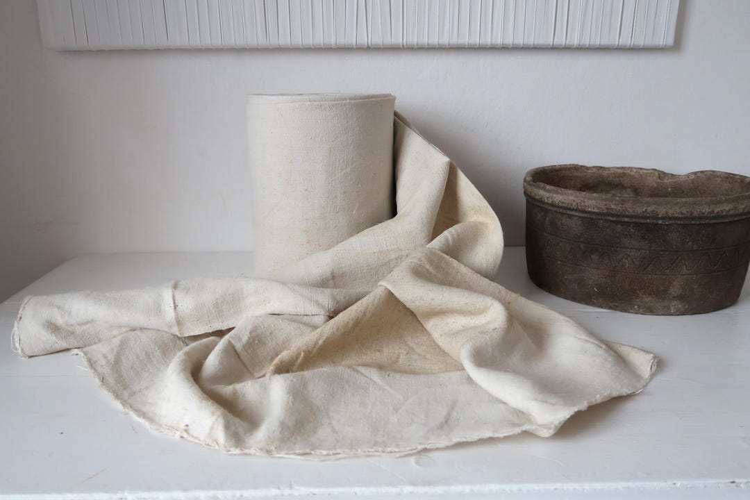 Antique Bale of Linen Hand Woven Unused German Farmhouse Linen Original ...