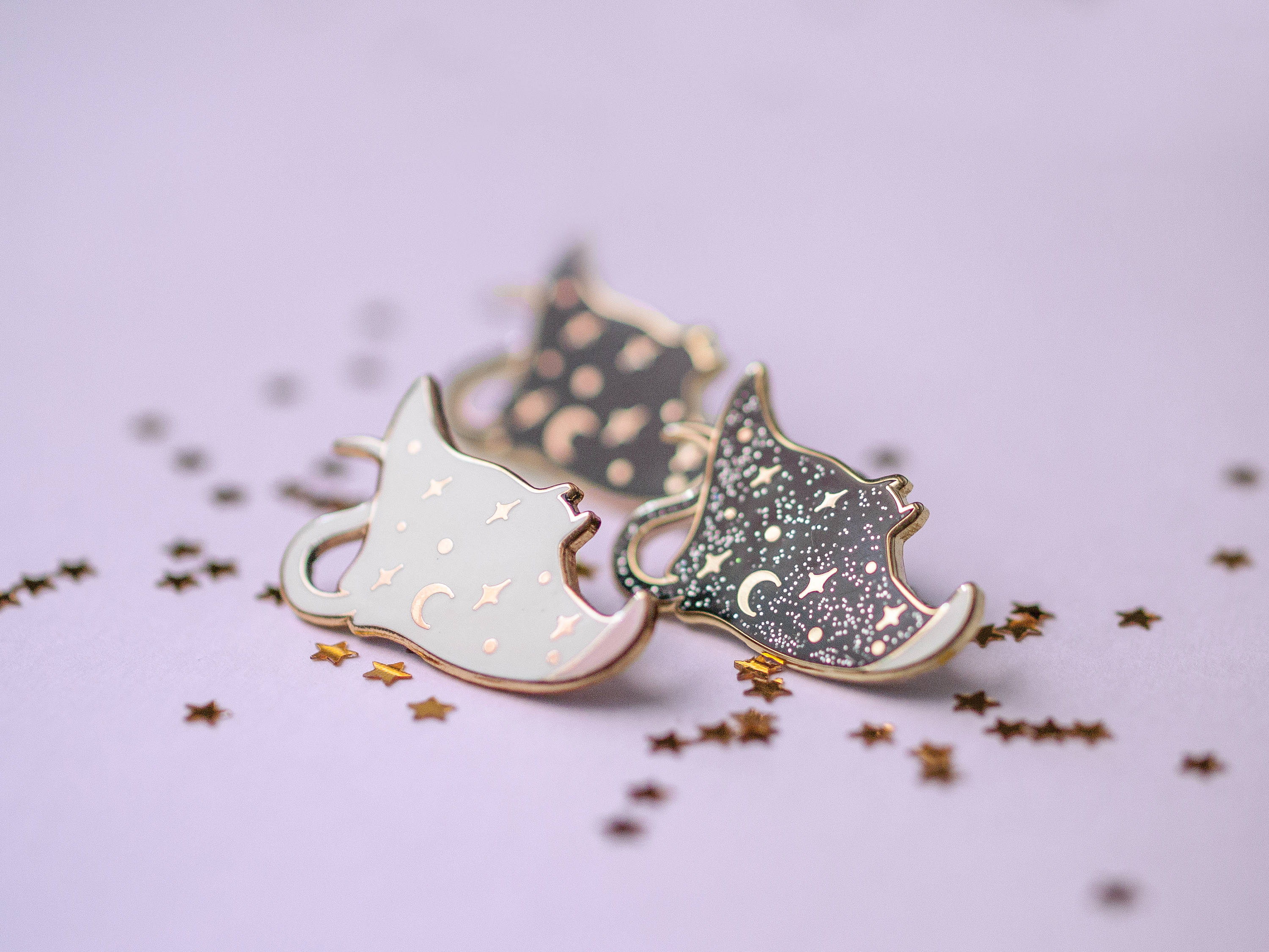 Cosmic Ray White & Rose Gold Hard Enamel Pin | Etsy