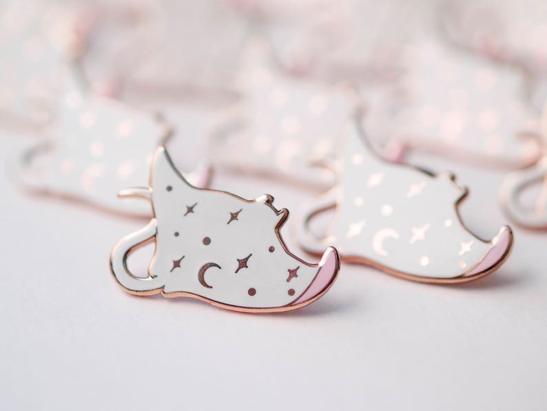 Cosmic Ray White & Rose Gold Hard Enamel Pin - Etsy