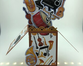 Music pop up card | Etsy