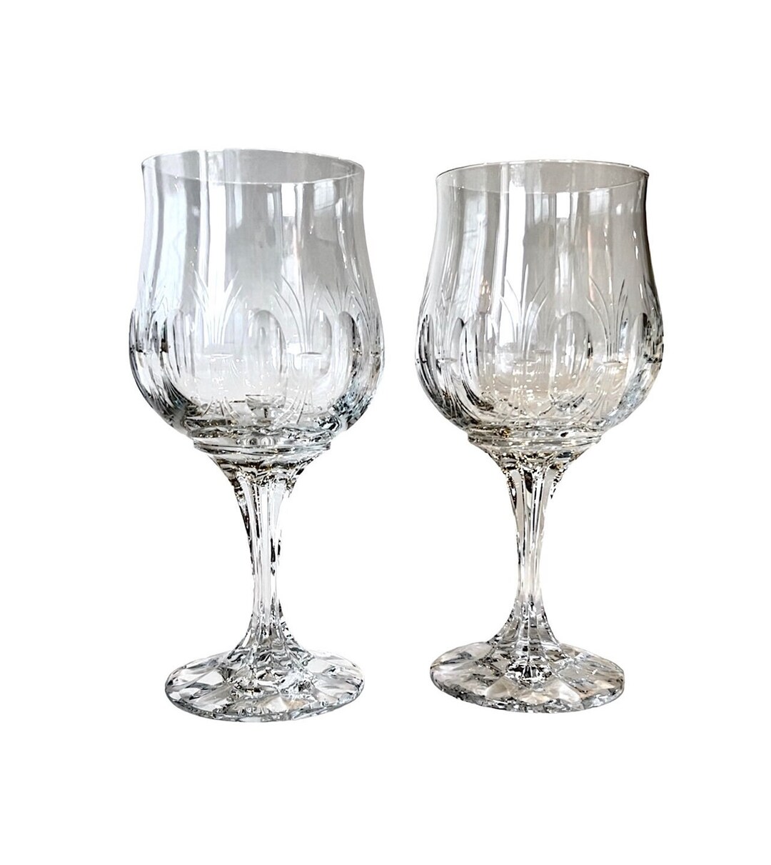 Pair of Tiffin Pattern ‘ondine’ by Franciscan Crystal Wine Goblets - Etsy
