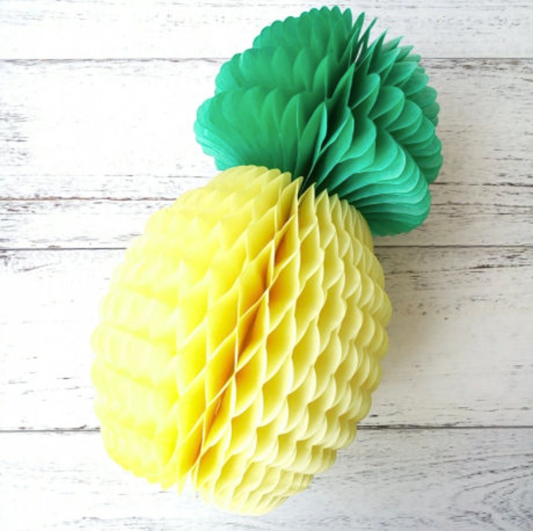 Pineapple Honeycomb 8", Tissue Paper Honeycomb, Pineapple Party Decor ...