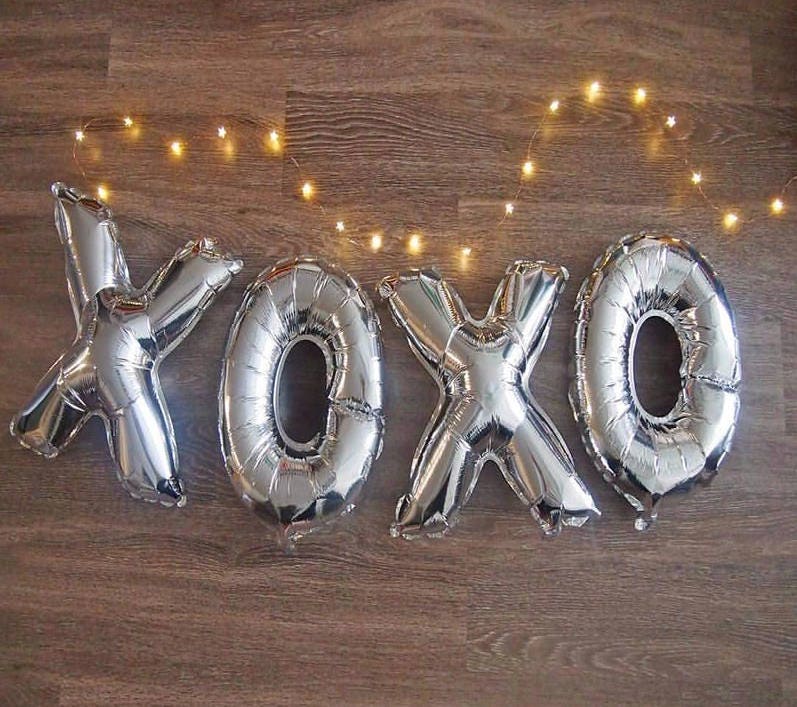 16 XO 2pcs Silver Foil Balloons. Engagement Party and - Etsy