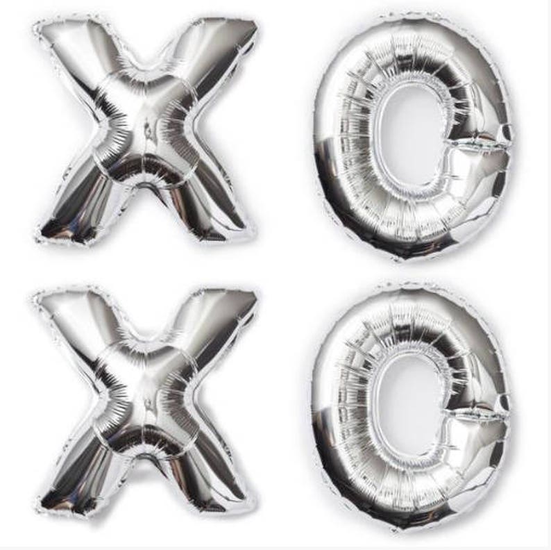 16 XO 2pcs Silver Foil Balloons. Engagement Party and - Etsy