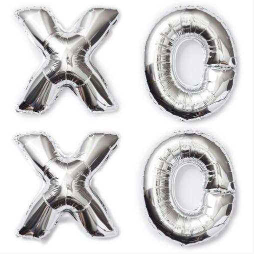 16 XO 2pcs Silver Foil Balloons. Engagement Party and - Etsy