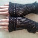 Black Fingerless Lace Gothic Mittens Crochet Lace Cuffs Bridal ...