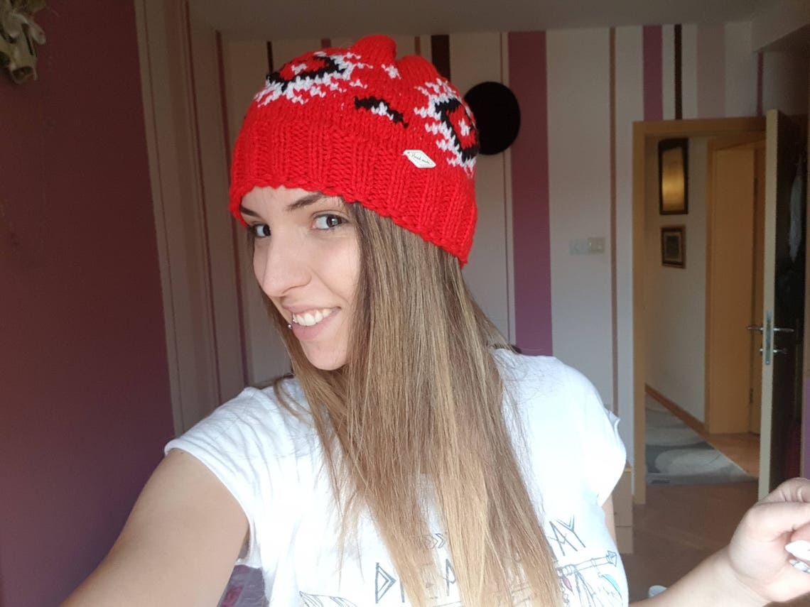 Red Winter Hat Serbian Gift Serbian Knit Beanie Balkan Ethno - Etsy