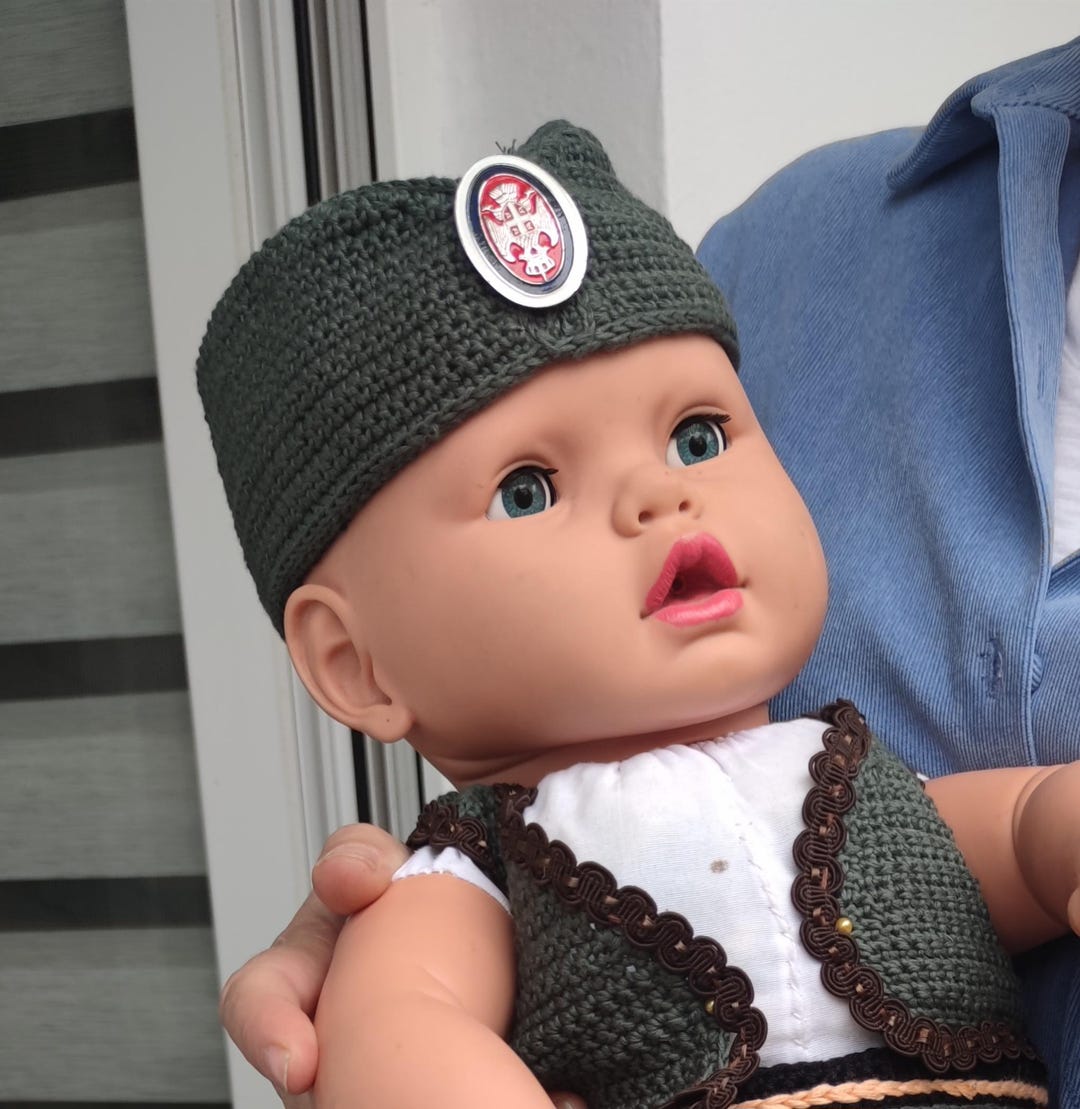 Crochet Baby Sajkaca Hat With Kokarda - Serbian Traditional Design - Etsy