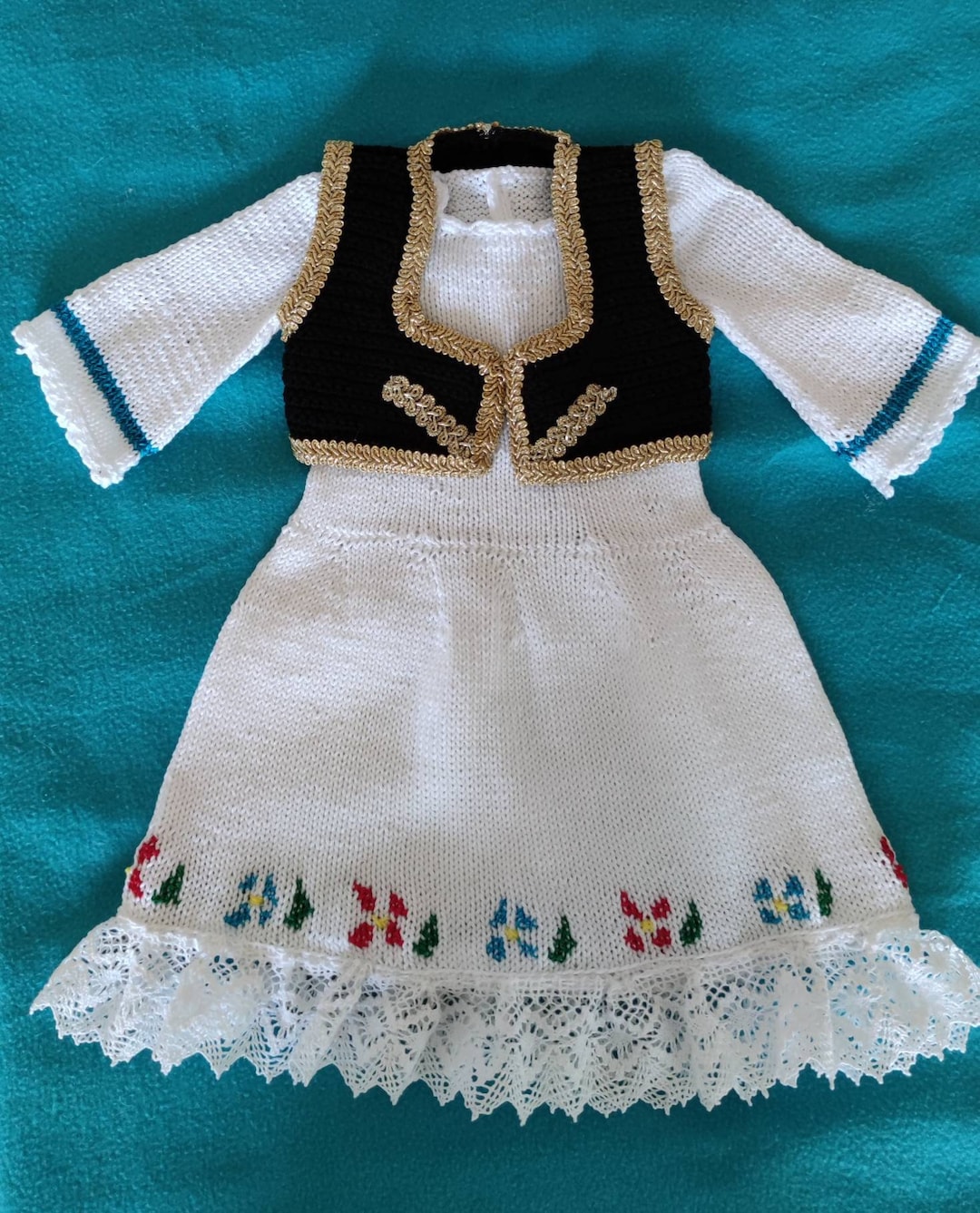 Serbian Baby Girl Costume: Folk Dress & Jelek - Balkan Christening ...