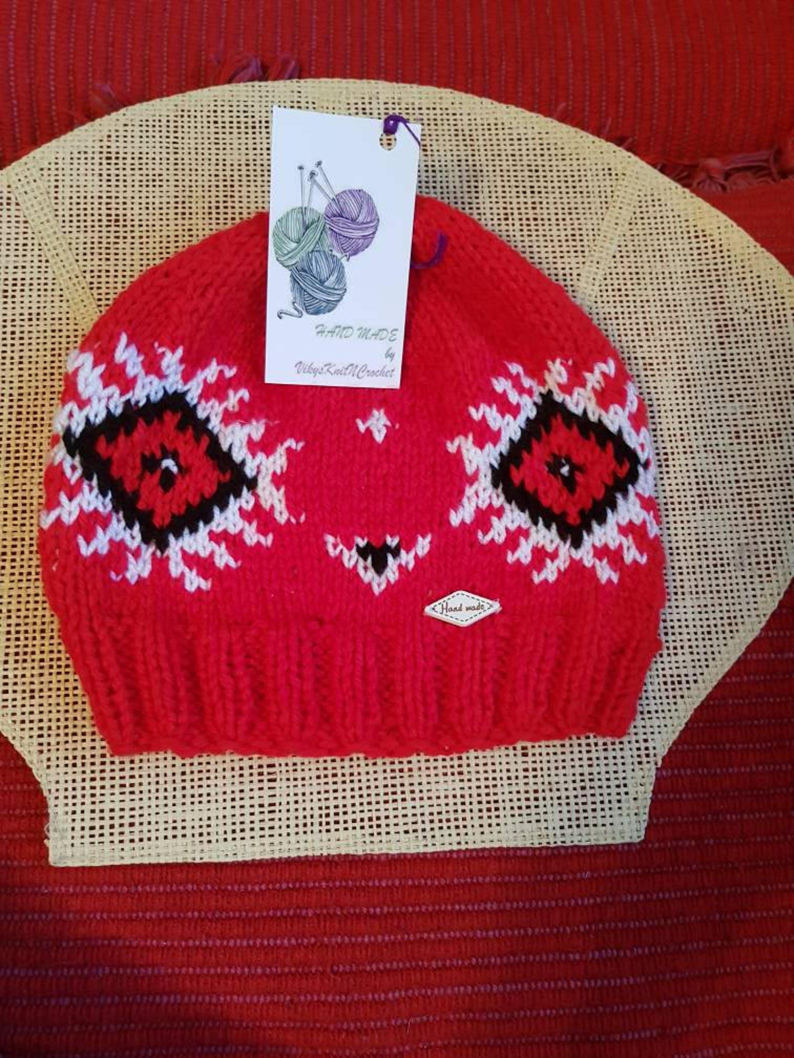 Red Winter Hat Serbian Gift Serbian Knit Beanie Balkan Ethno - Etsy