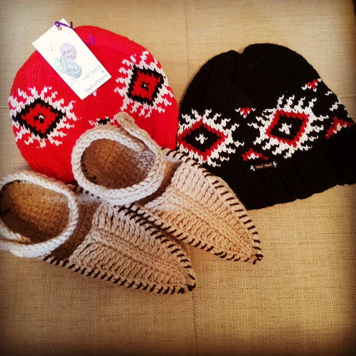 Red Winter Hat Serbian Gift Serbian Knit Beanie Balkan Ethno - Etsy