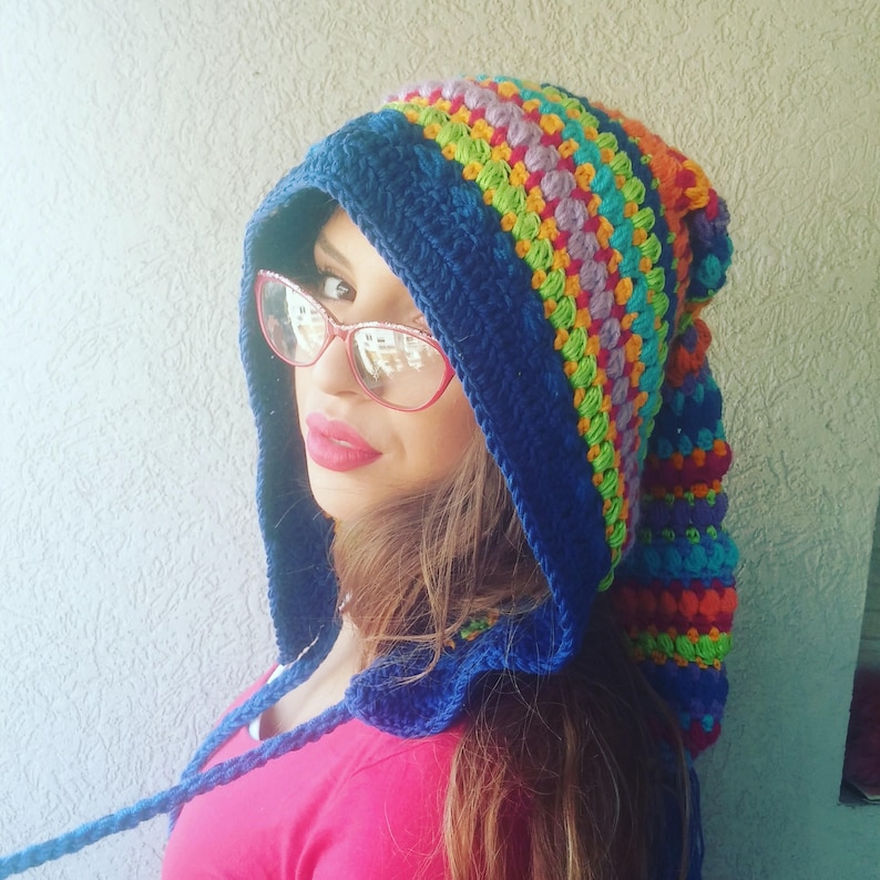 Crochet Fairy Hat Pixie Pointed Hippie Hat Knit Long Tail | Etsy