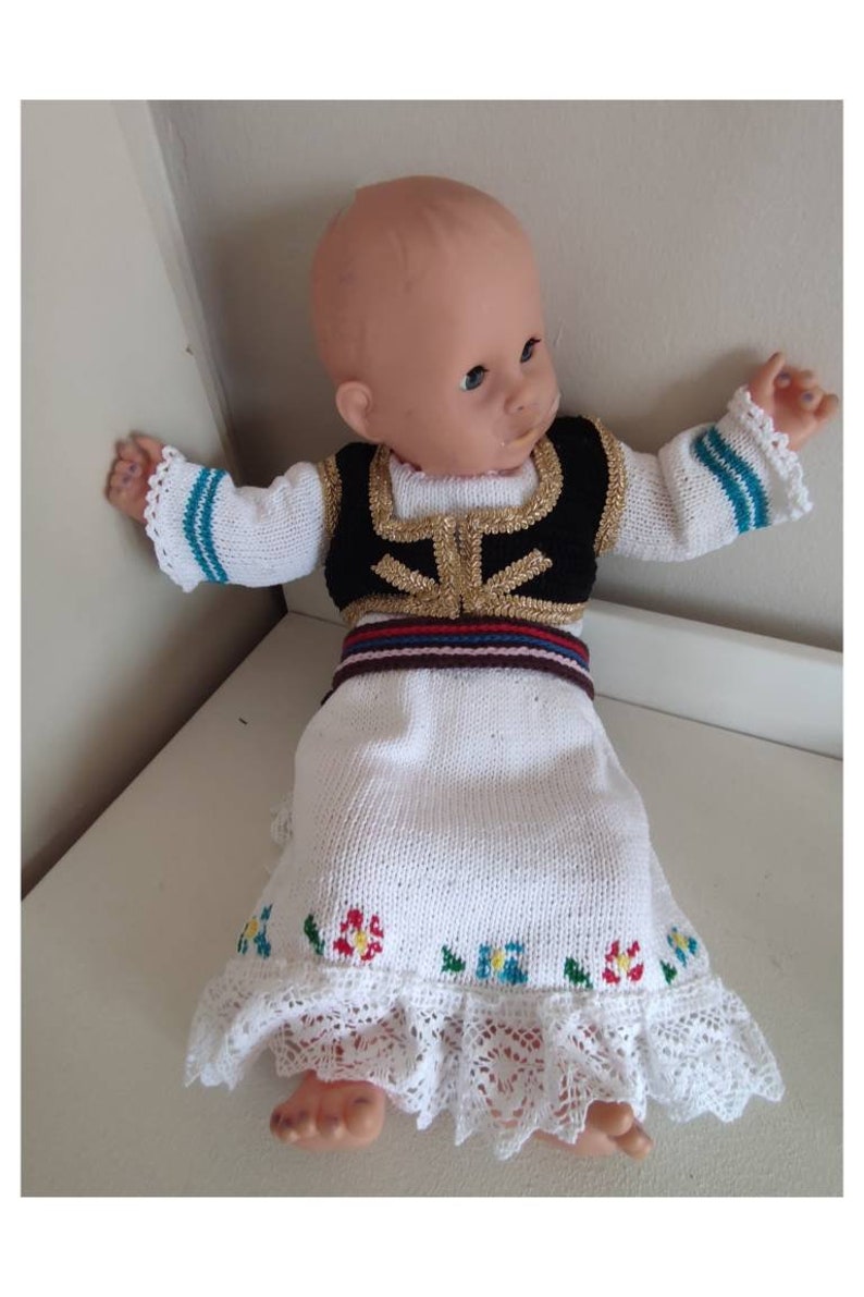 Serbian Baby Girl Costume: Folk Dress & Jelek - Balkan Christening ...