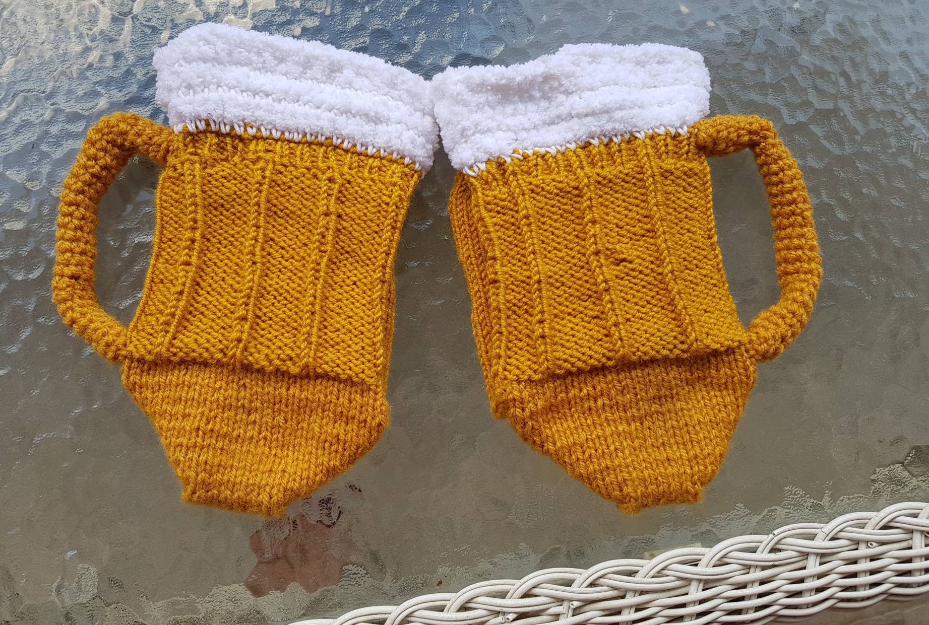 Crochet Beer Mug Socks Father's Day Gift Idea Knit Beer | Etsy
