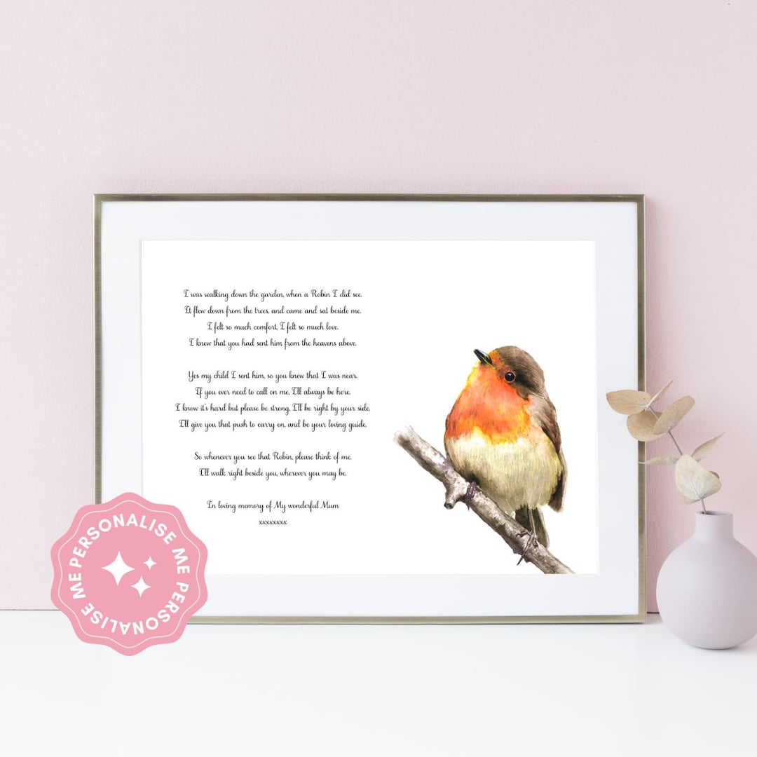 Robin Memorial Gift Robin Memorial Print Robin Watercolour Illustration ...