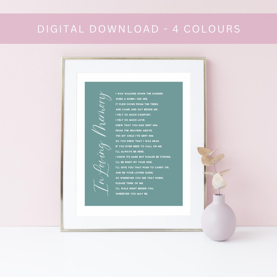 In Loving Memory Poem Remembering a Loved One Poetry Spiritual Robin ...