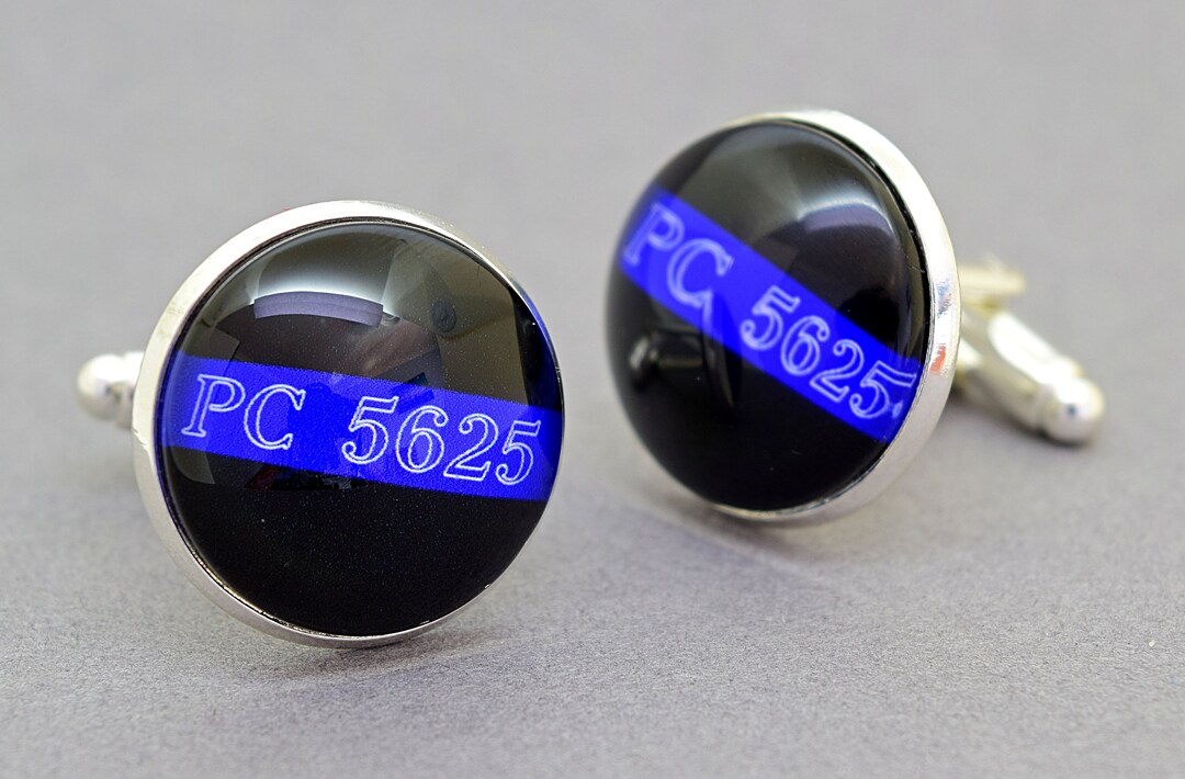 Thin Blue Line Cufflinks. Police Charity. Add You Own Custom Shoulder ...